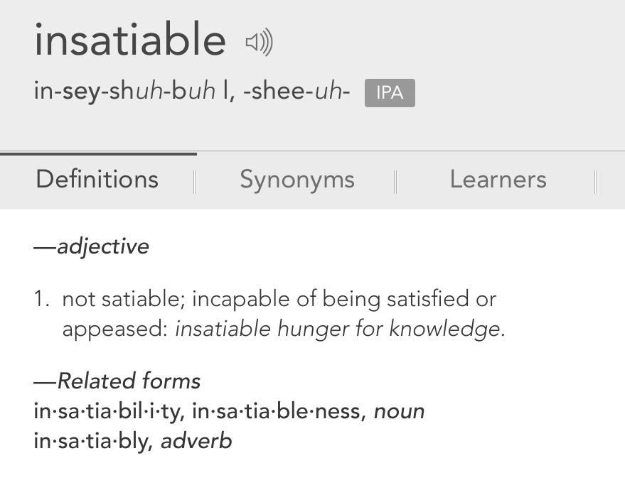 Insatiable Definition